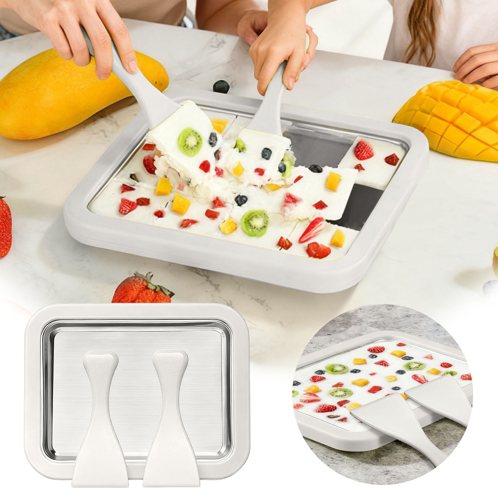 Home Ice Rolling Machine Including Quick Freezing Plate And 2 Scrapers ...