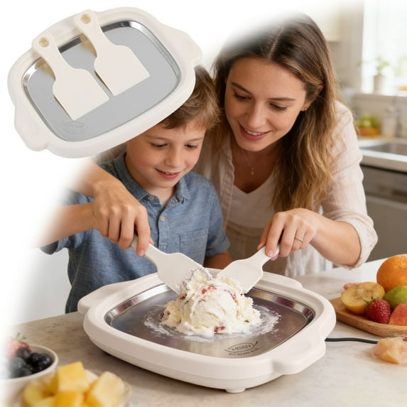 Home Ice Rolling Machine Including Quick Freezing Plate and 2 Scrapers ...