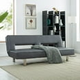Home Imports Emporium Astrid Futon Sofa Bed, Grey Faux Leather ...