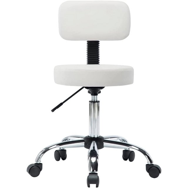 Naomi Home Adjustable Drafting Stool with Backrest, Swivel Wheels, Faux ...
