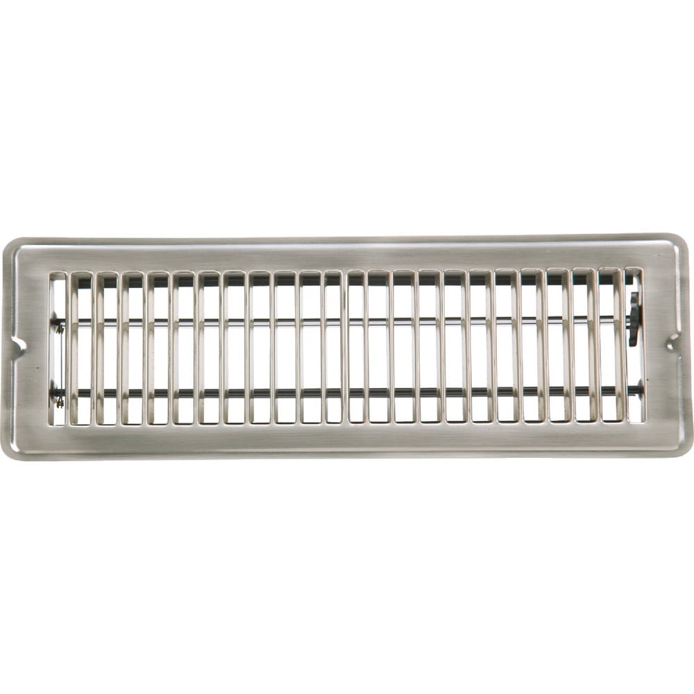 Home Impressions 2-1-4 In. x 12 In. Satin Nickel Steel Floor Register ...