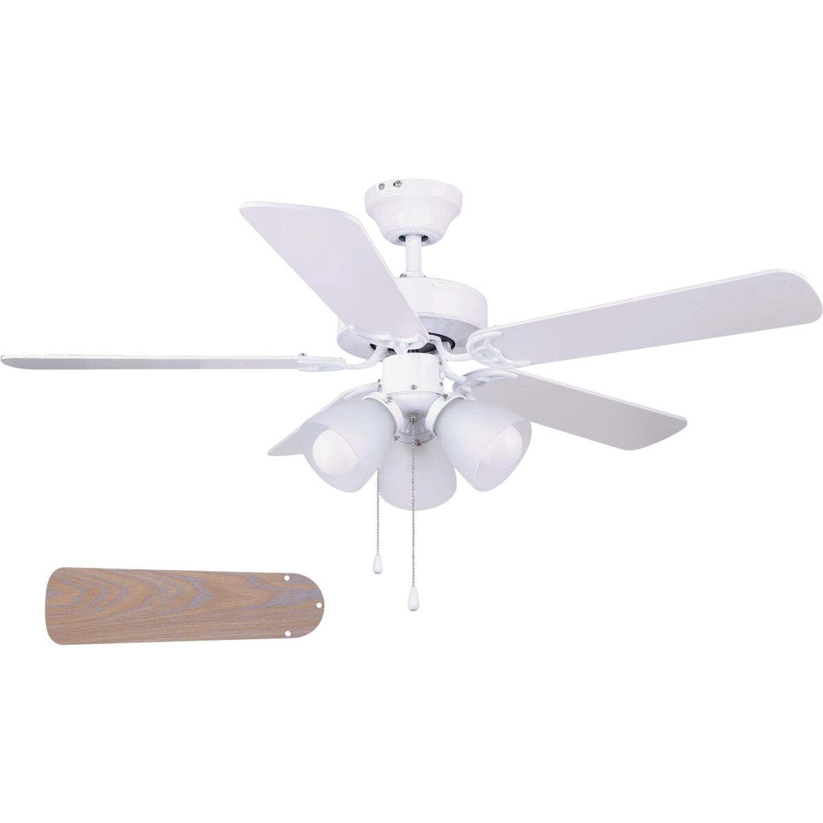Home Impressions Studio 42 In. White Ceiling Fan with Light Kit ...