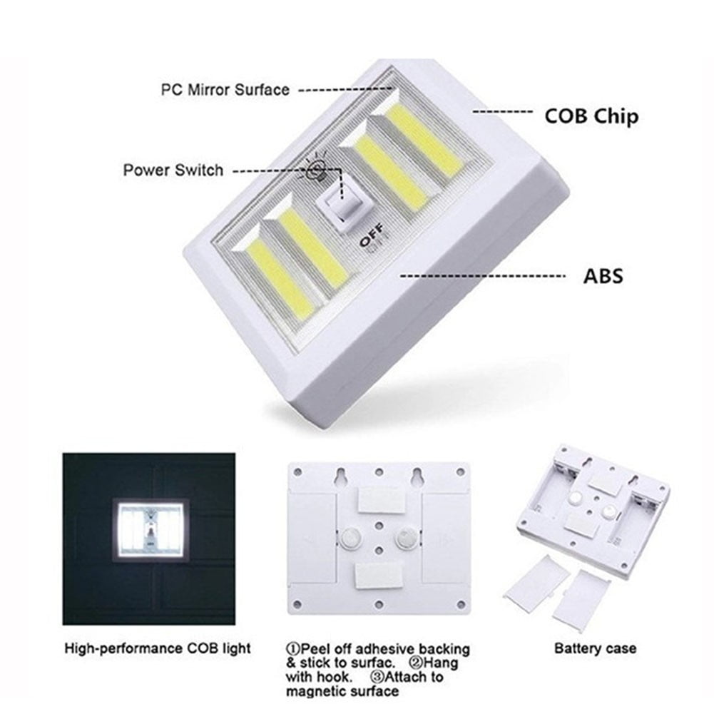 Home Indoor 4 Cob Led Battery Operated Wireless Light Switch With On ...