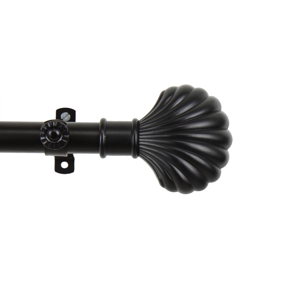 Home Indoor Clam Curtain Rod 120-170 inch - Black - Walmart.com