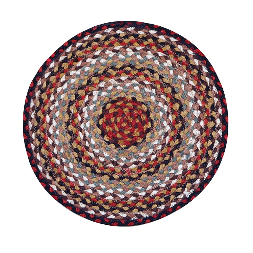 Home Indoor Decorative CH-319 Burgundy, Mustard, Ivory Jute Chair Pad ...