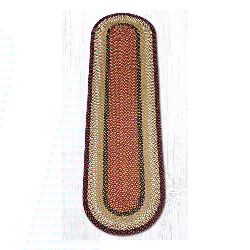 Home Indoor Decorative Jute C-019 Burgundy, Mustard Braided Rug, Oval 2 ...