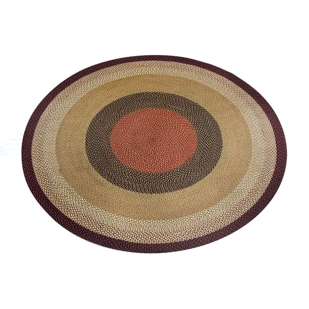 Home Indoor Decorative Jute C-019 Burgundy, Mustard Braided Rug, Round ...
