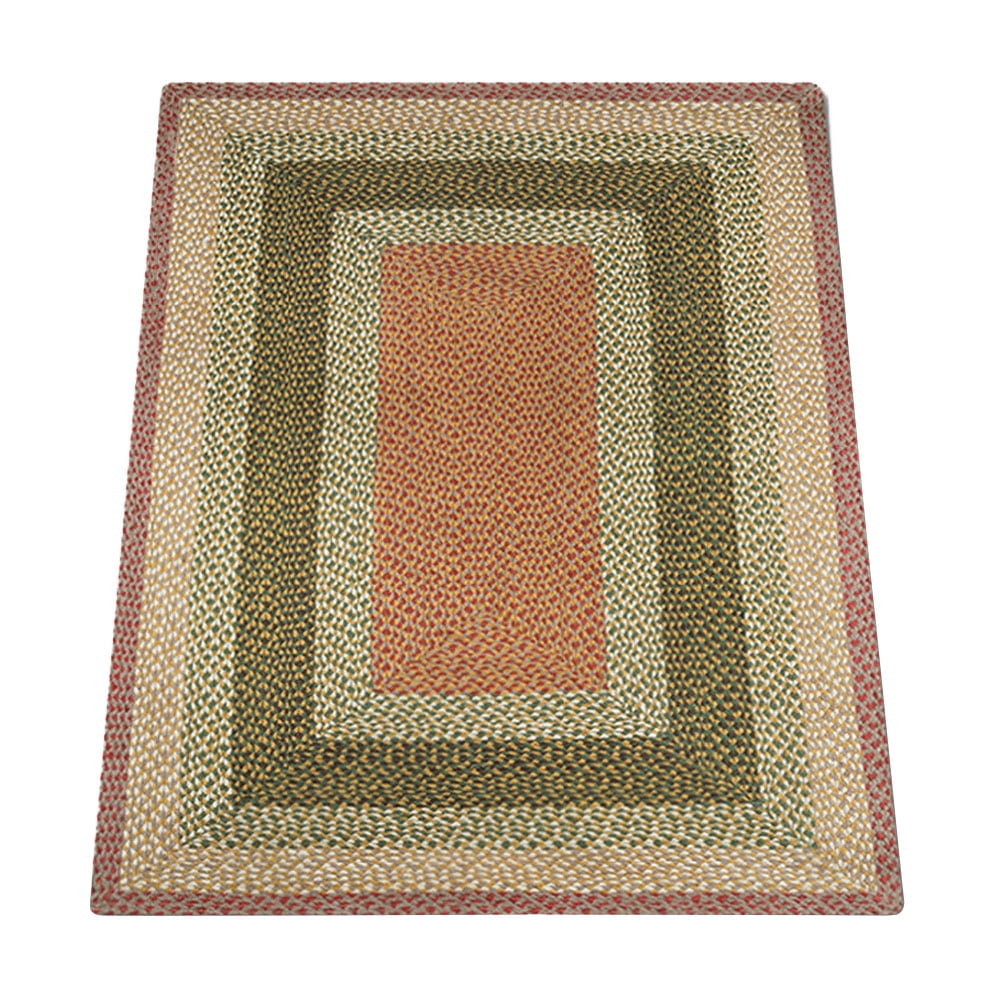 Home Indoor Decorative Jute C-024 Olive, Burgundy, Gray Braided Rug ...