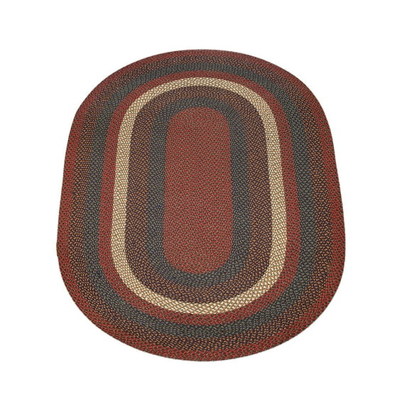 Home Indoor Decorative Jute C-040 Burgundy, Gray Braided Rug, Oval 5' x ...