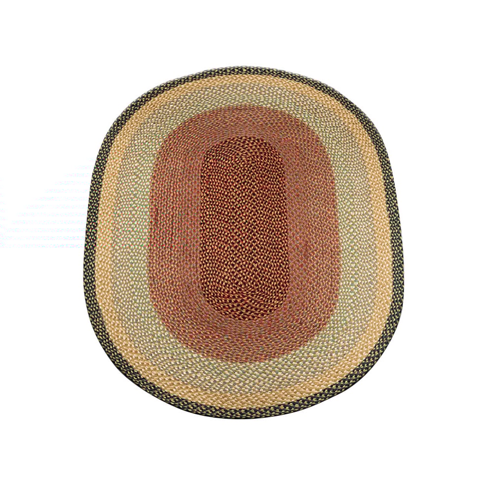 Home Indoor Decorative Jute C-057 Burgundy, Gray, Creme Braided Rug ...