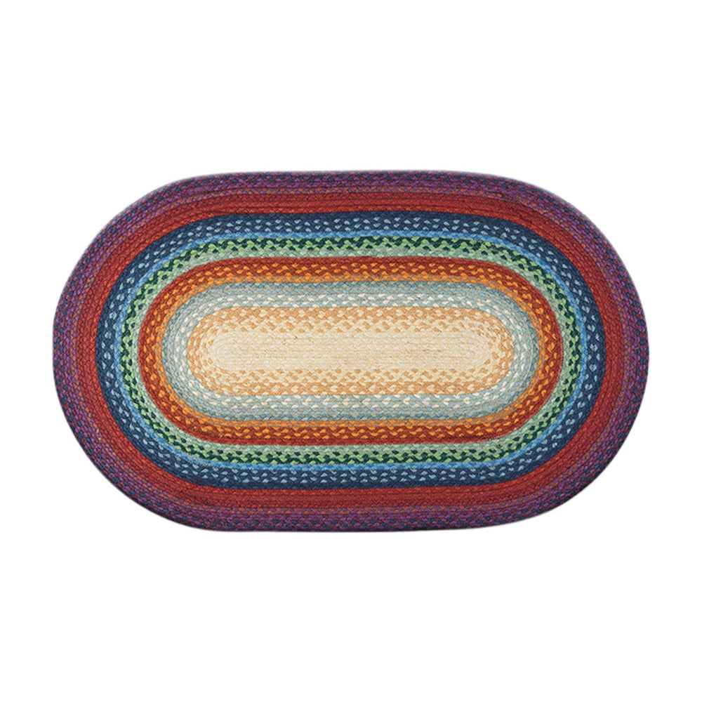 Home Indoor Decorative Jute C-400 Rainbow 1 Braided Rug, Oval 27" x 45 ...