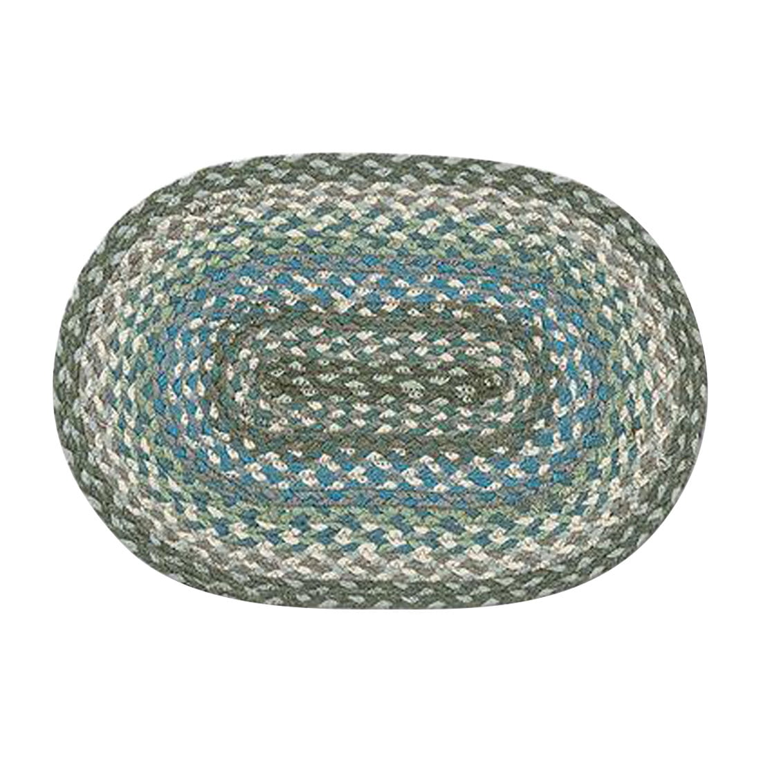 Home Indoor Decorative Jute MS-419 Sage, Ivory, Settlers Blue Oval ...