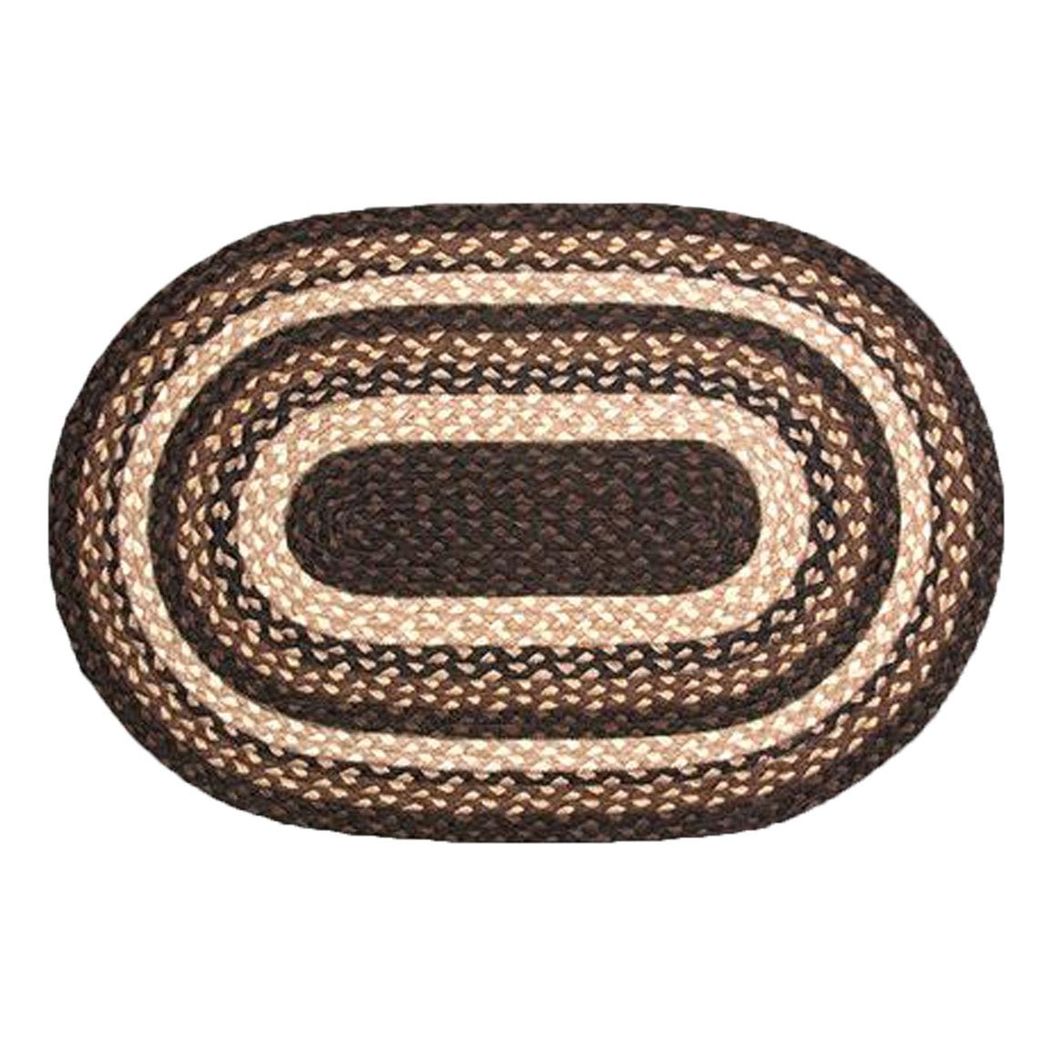 Home Indoor Decorative Jute RC-313 Mocha, Frappuccino Oblong Braided ...