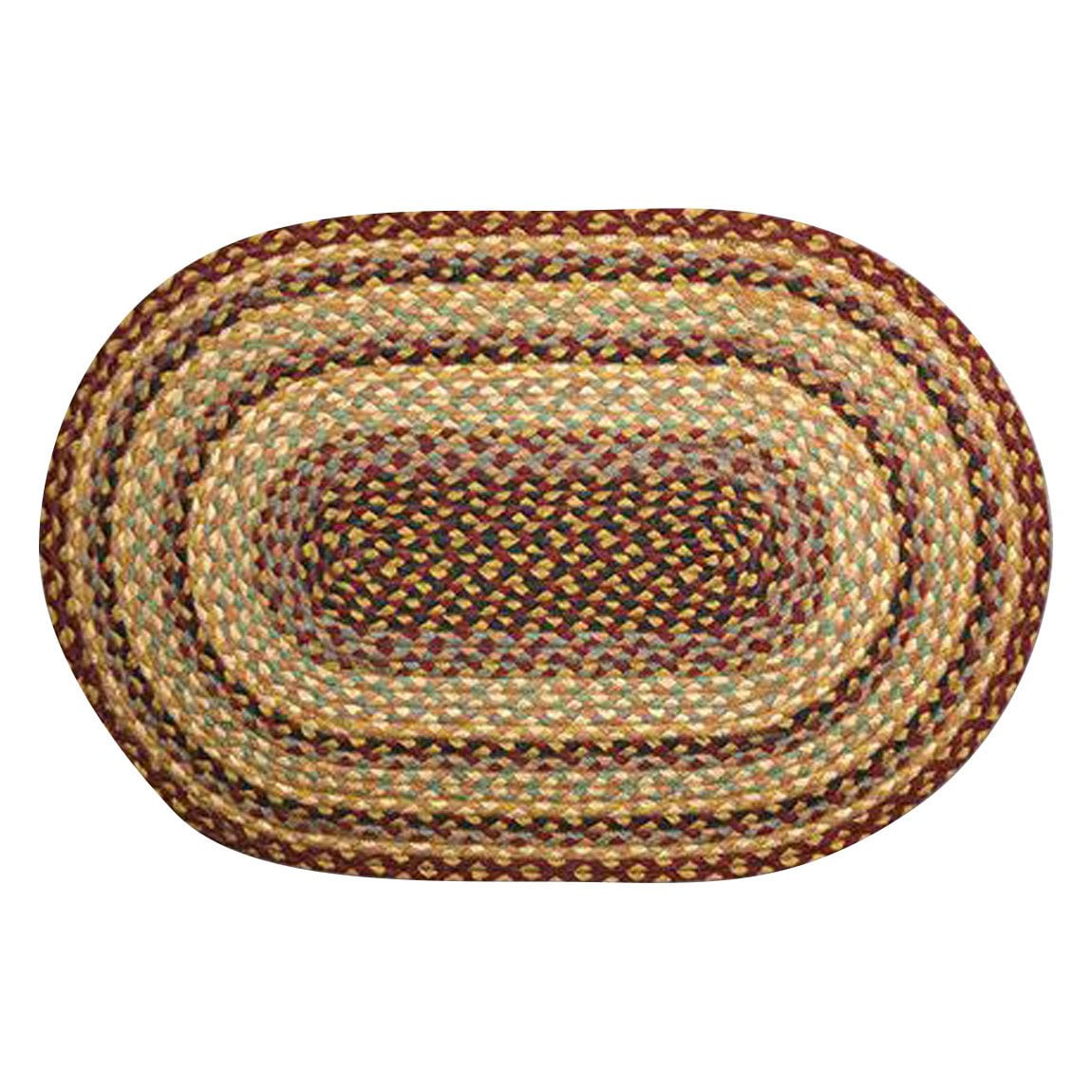 Home Indoor Decorative Jute RC-357 Burgundy, Gray, Cream Oblong Braided ...