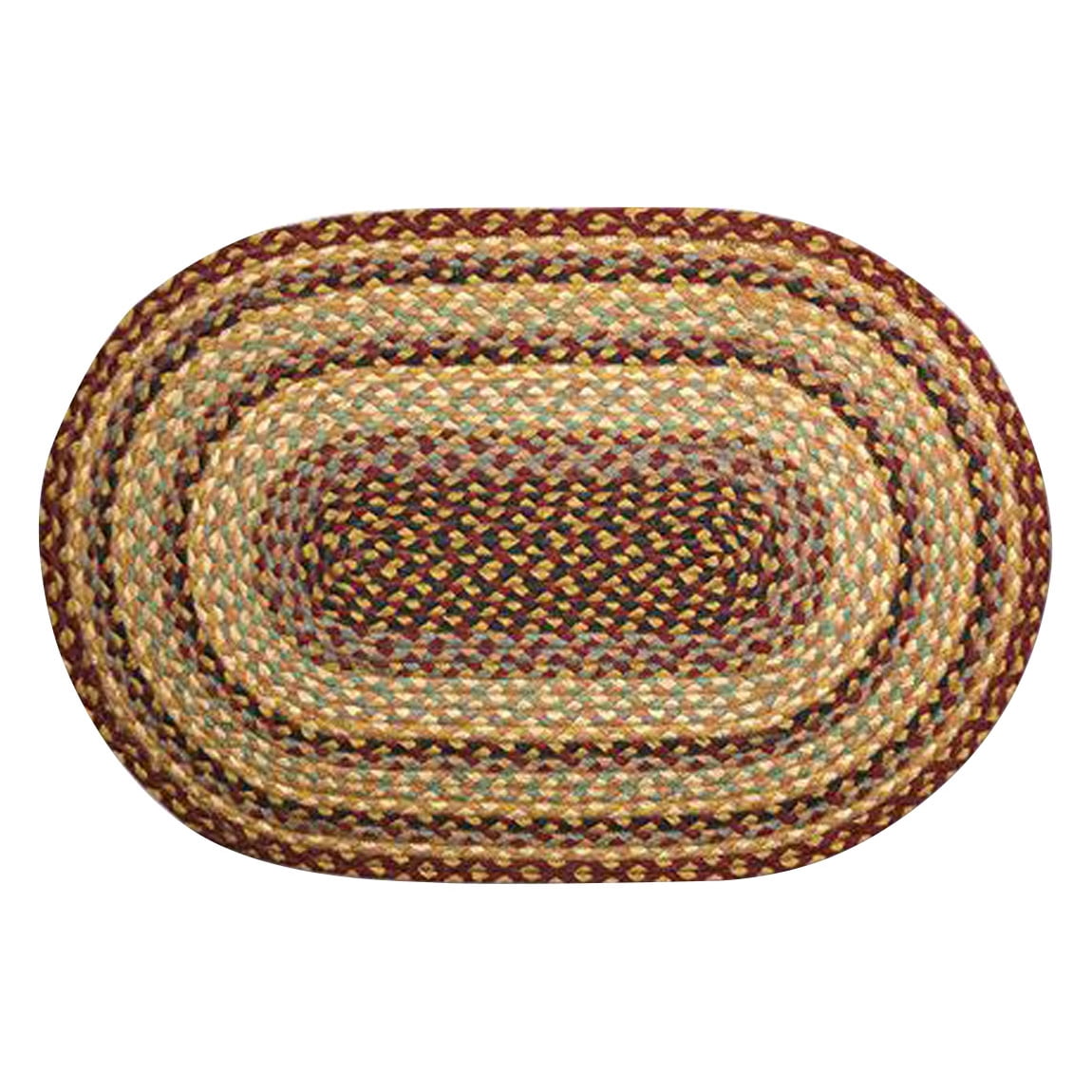 Home Indoor Decorative Jute RC-357 Burgundy, Gray, Cream Oblong Braided ...