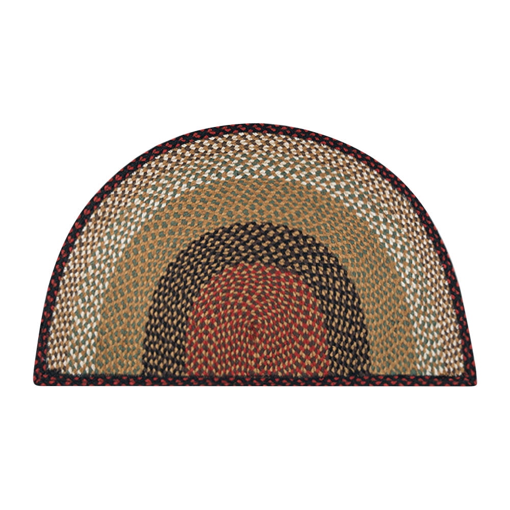 Home Indoor Decorative Jute SC-019 Burgundy, Mustard Braided Slice Rug ...