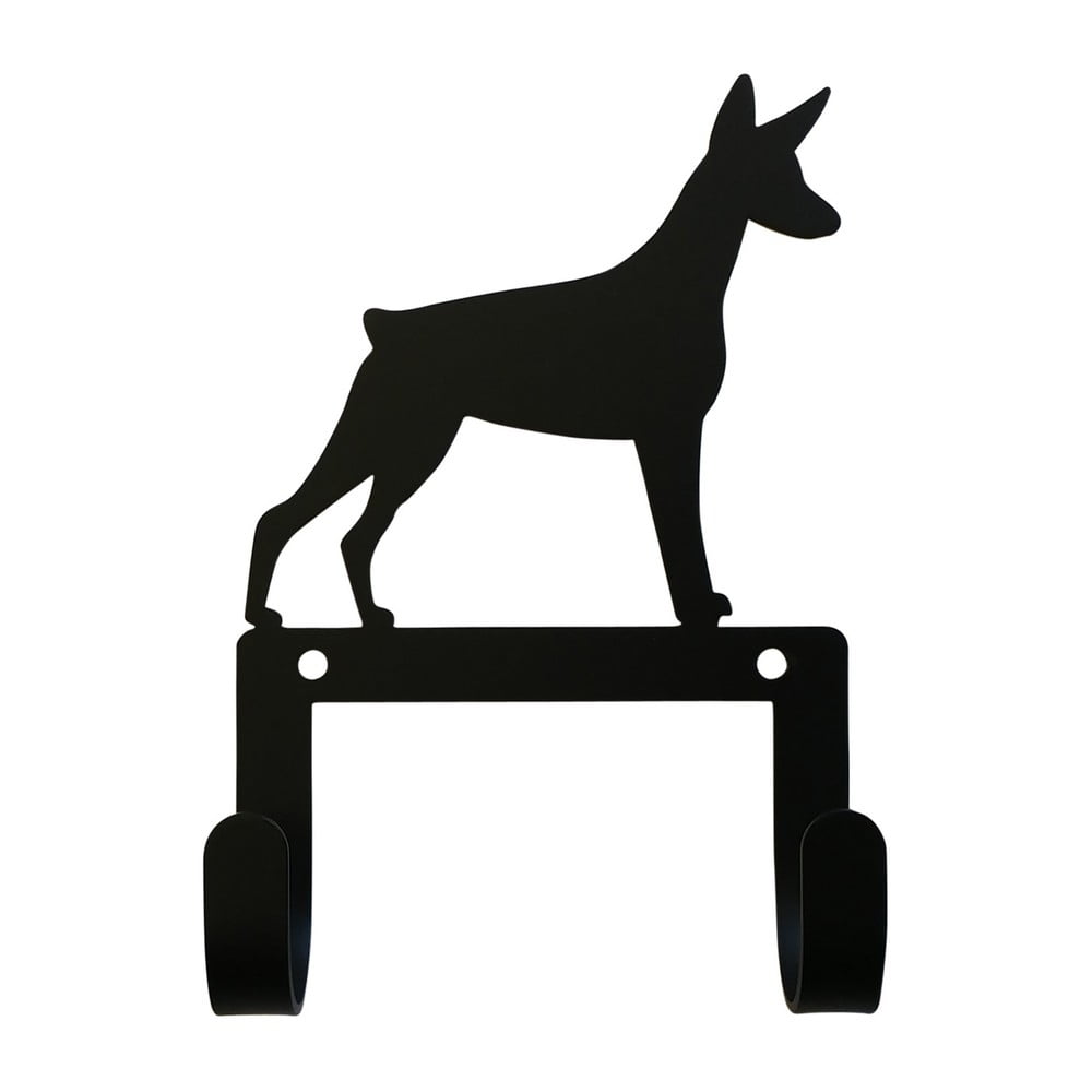 Home Indoor Modern Decorative Black Doberman - Leash And Collar Wall ...
