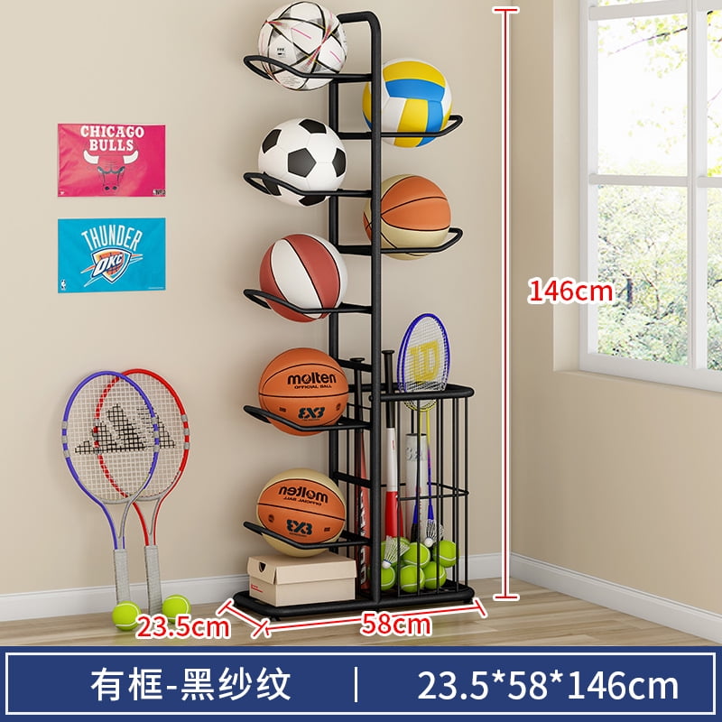 Home Indoor Sports Storage Rack for Basketball, Football, Volleyball ...