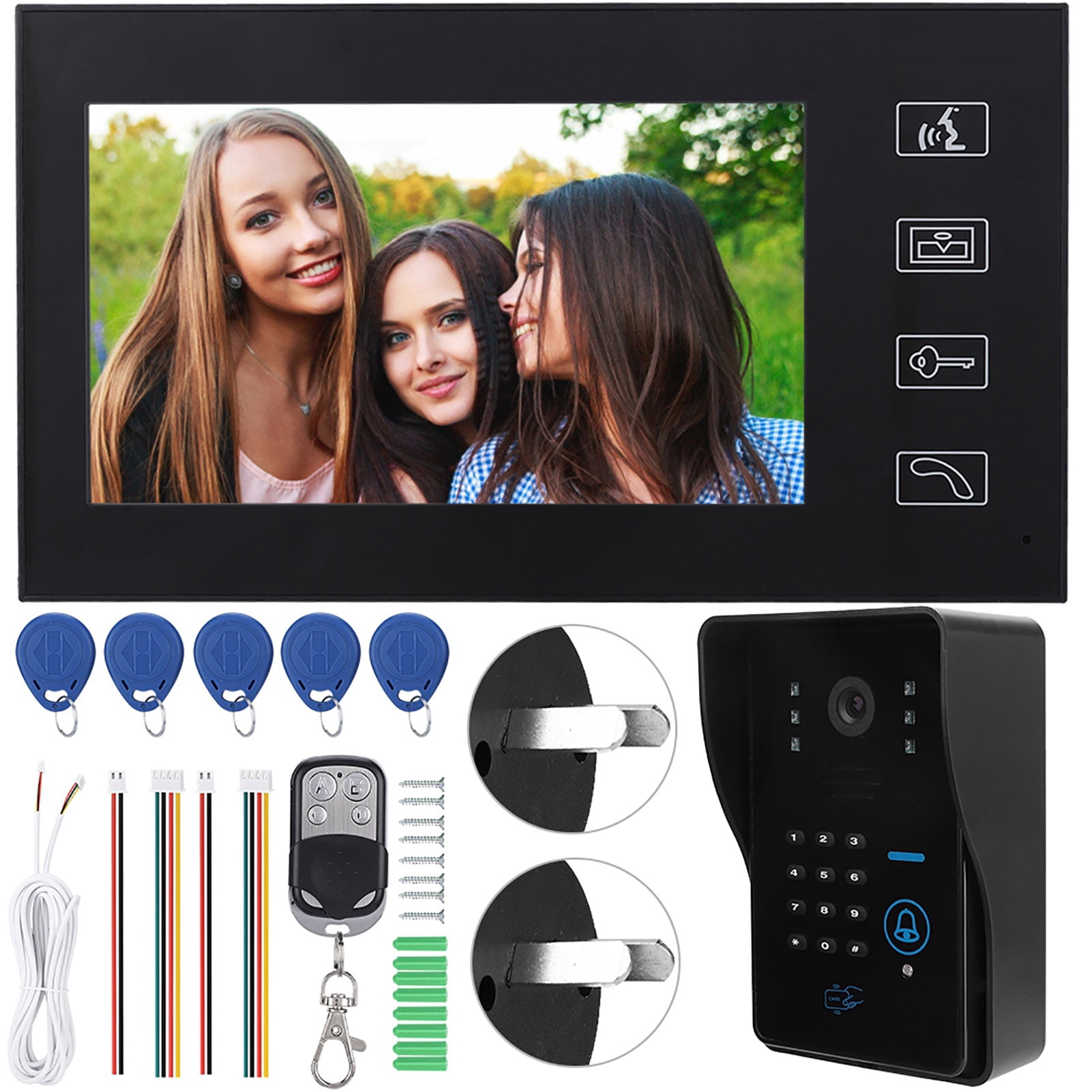 Home Intercom System with 7" Monitor forAU 110-240V Wireless Video Door ...