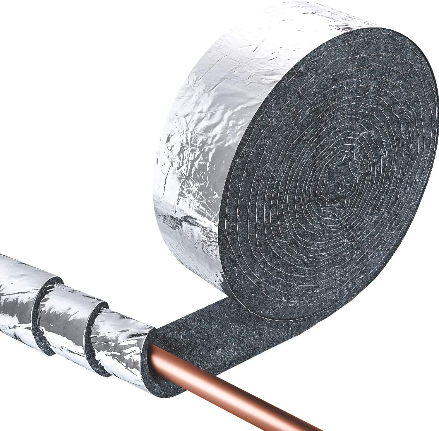 Home Intuition 25 foot Foiled Non Itch Natrual Cotton Pipe Insulation ...