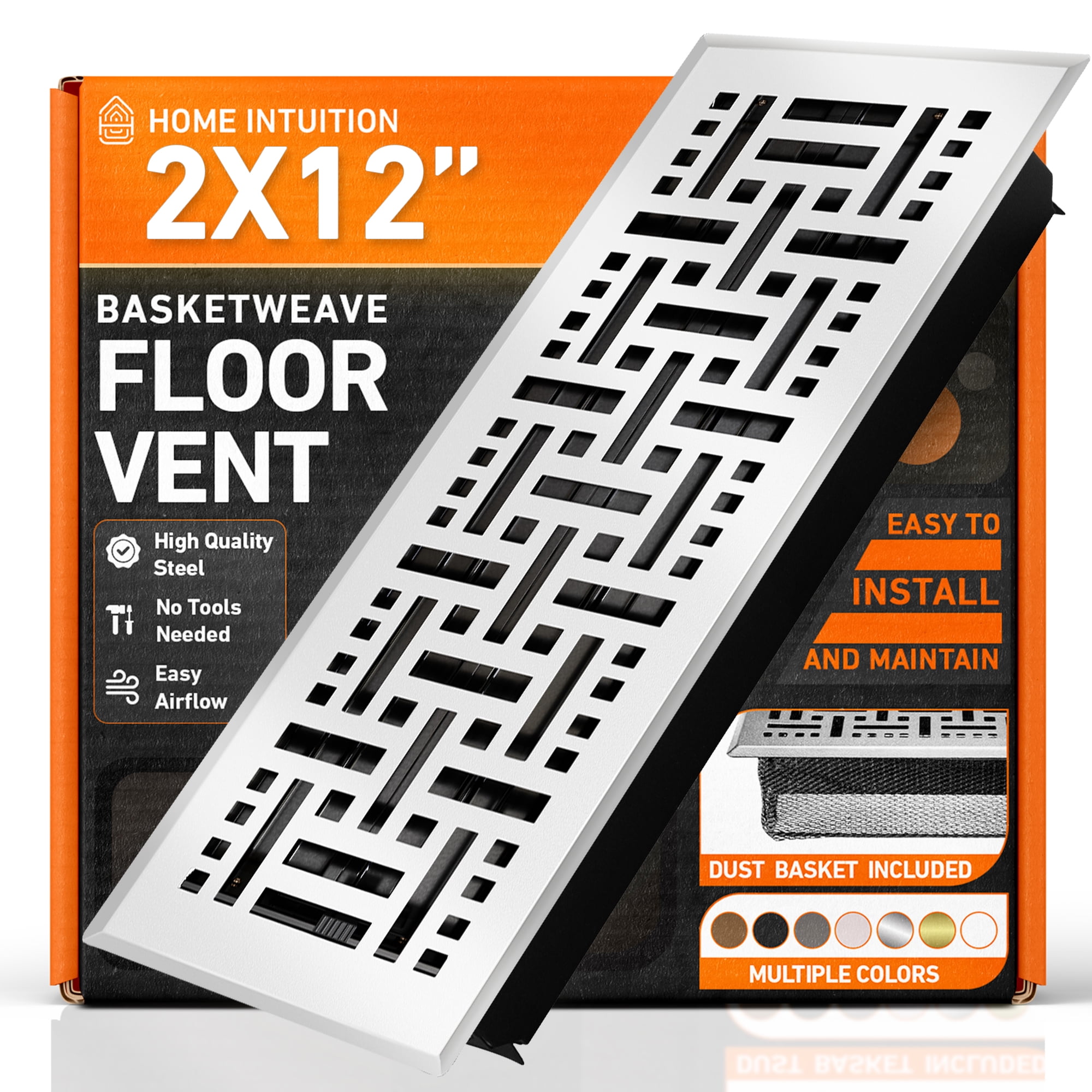 2x12 Floor Vent Cover Floor Register with Mesh Cover Trap, Heat and Air ...