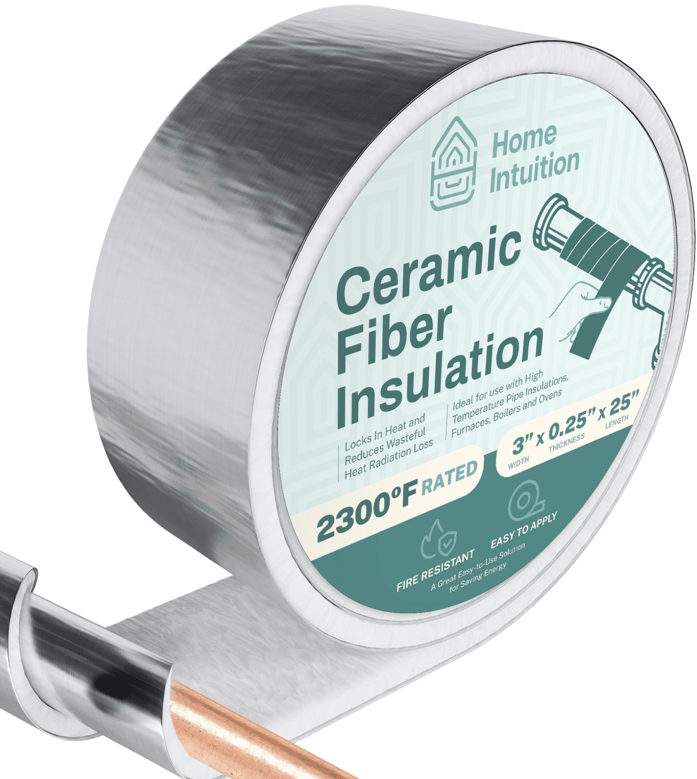 Home Intuition Ceramic Outdoor Water Pipe Insulation Wrap 3"×25' Roll ...
