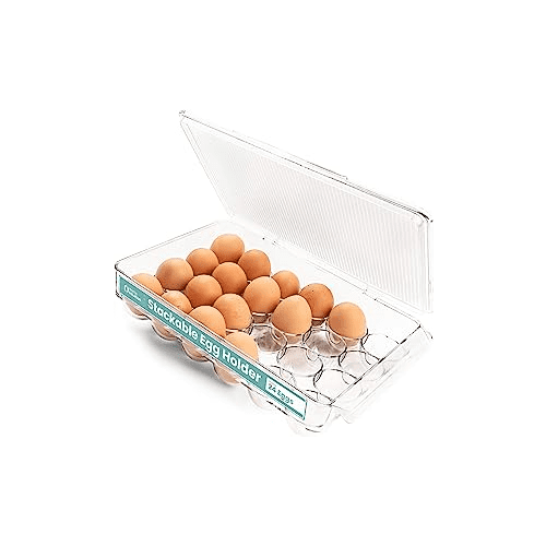 Home Intuition 24 Slot Egg Organizer Storage Box, Large Food Keeper for ...