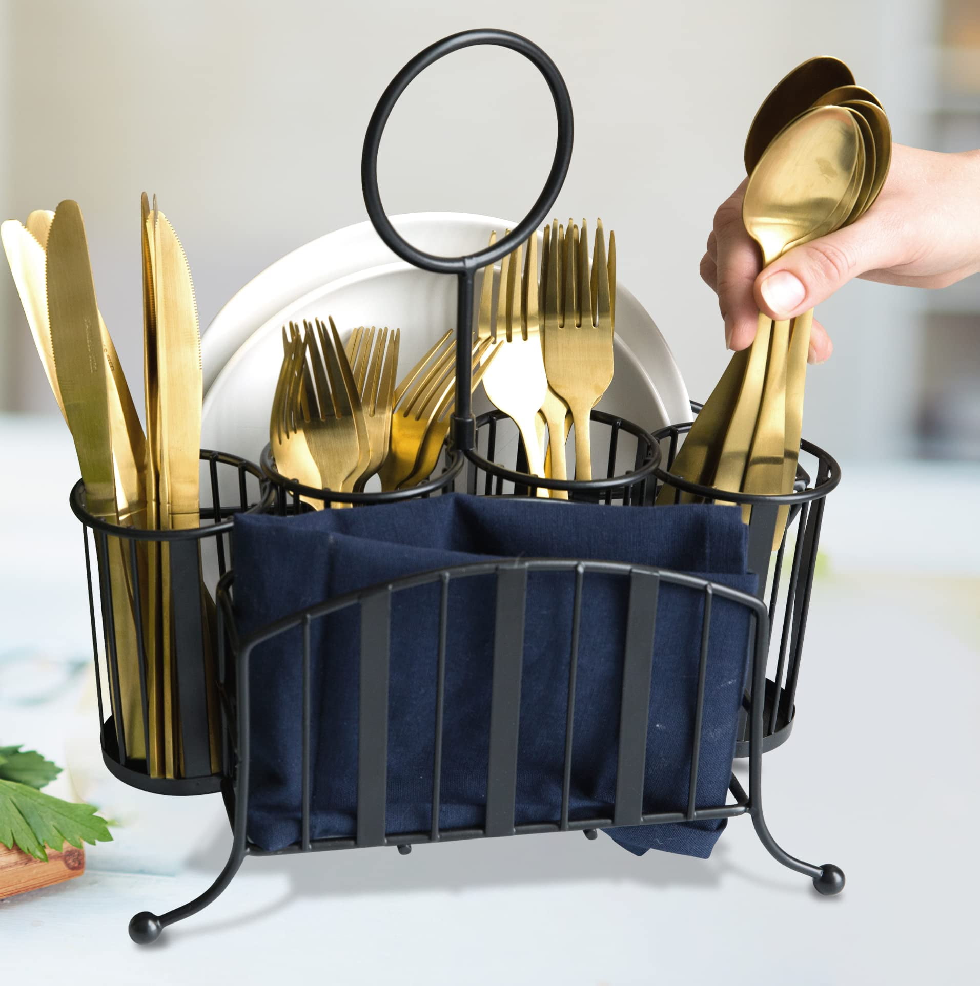Home Intuition Collection Flatware Organizer and Picnic Caddy Carry All ...