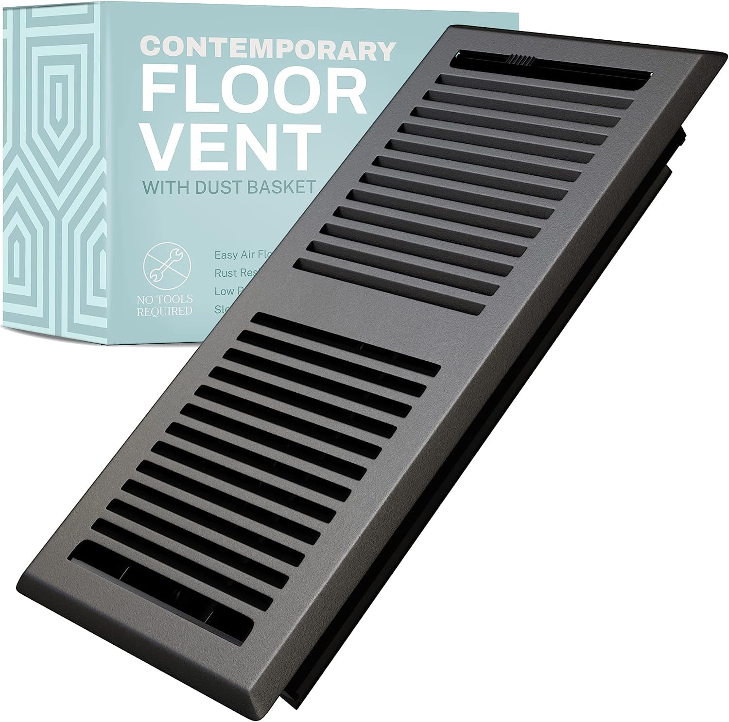 4X10 Floor Vent Cover Floor Register with Mesh Cover Trap, Heat and Air ...