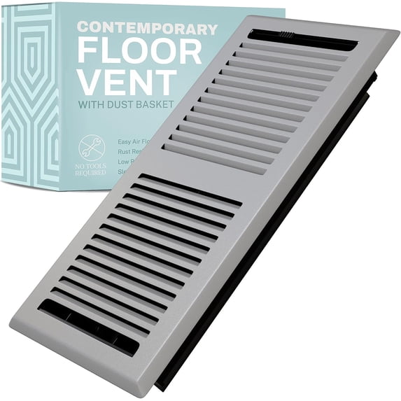 4x10 Decorative Floor Register Vent with Mesh Cover Trap, Contemporary ...