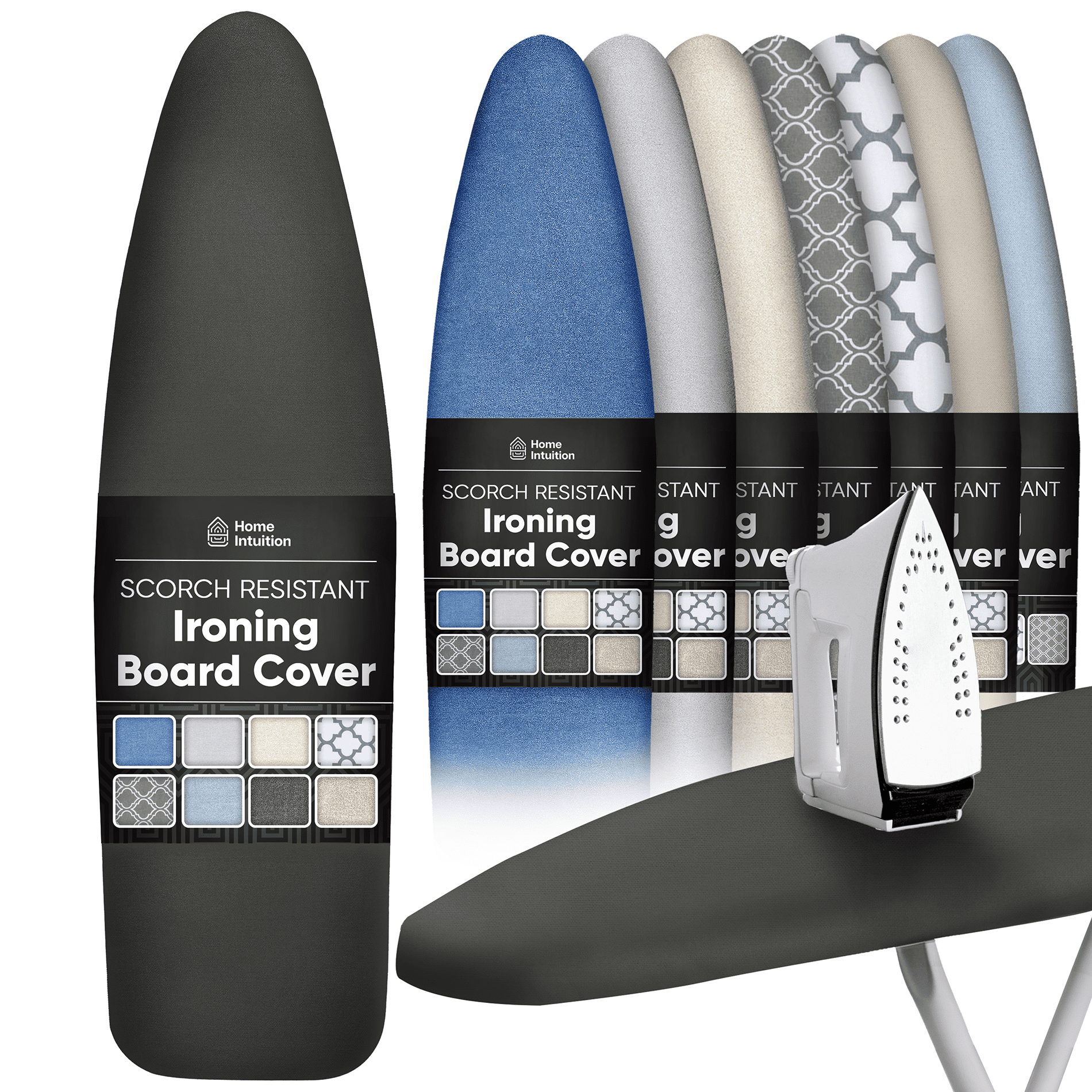 Home Intuition Extra Thick Ironing Board Cover and Pad Iron Scorch ...