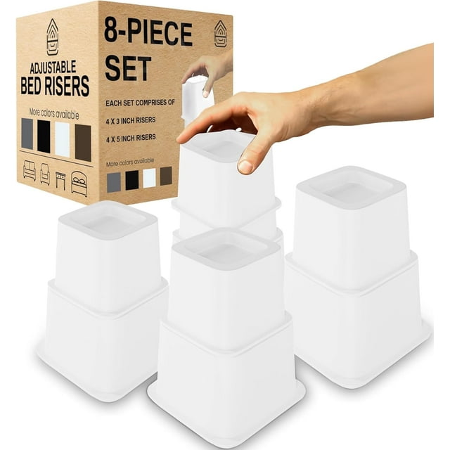 Home Intuition Bed Risers Heavy Duty Adjustable Furniture Riser 3, 5 or ...