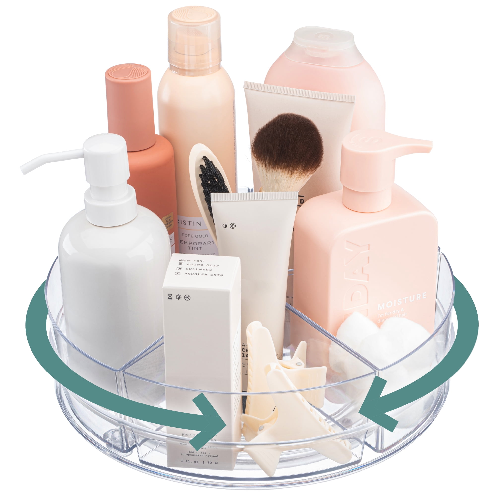 Home Intuition Round Plastic Lazy Susan Turntable Food Storage ...