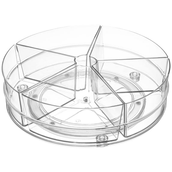 Home Intuition Clear Spinning Round Plastic Lazy Susan Turntable with 5 ...