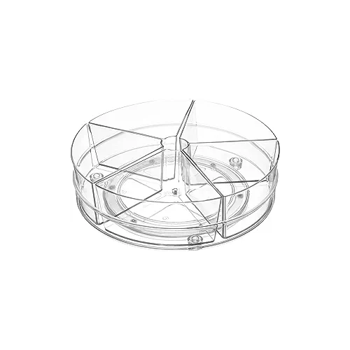 Home Intuition Clear Spinning Round Plastic Lazy Susan Turntable with 5 ...