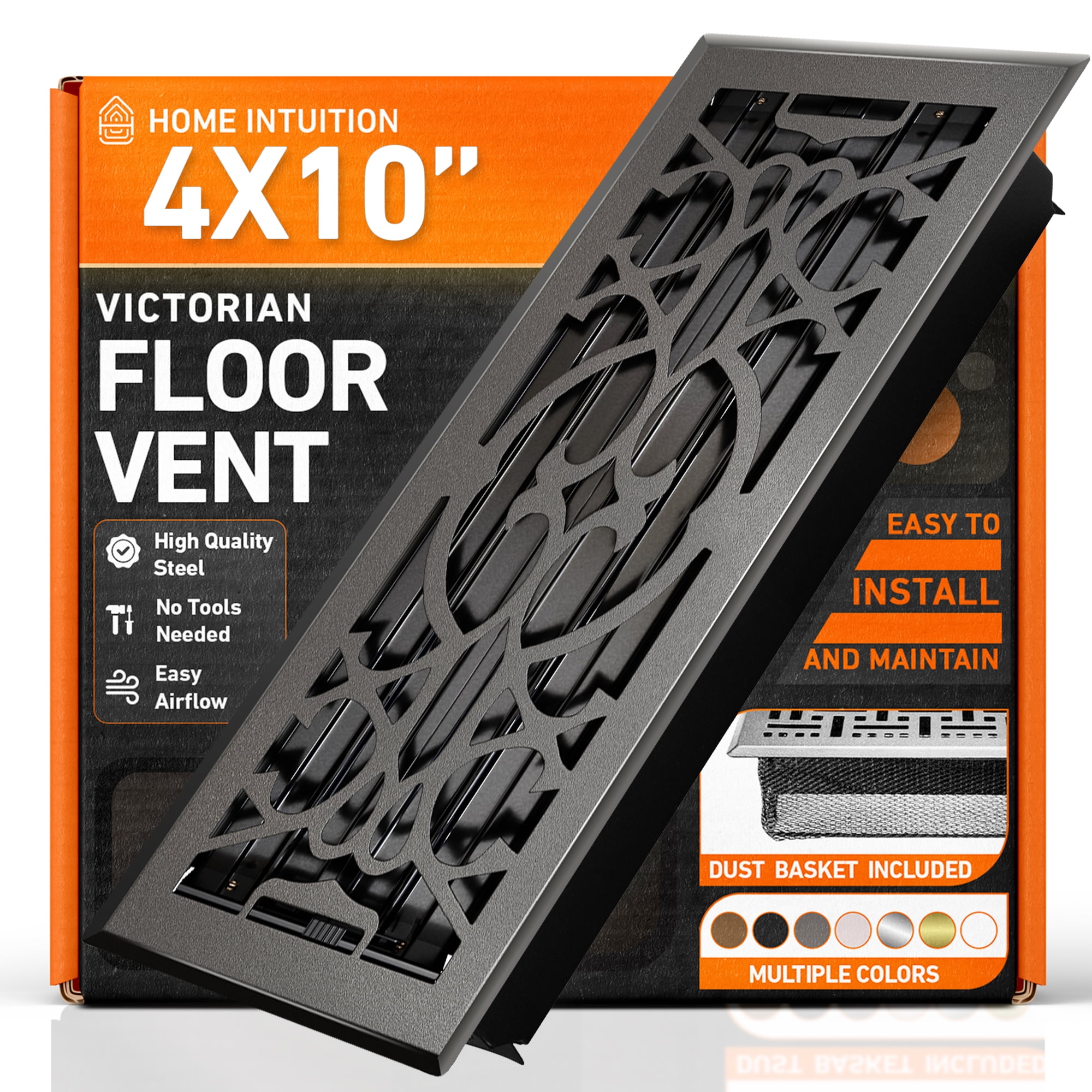 4x10 Floor Vent Covers Floor Register with Mesh Cover Trap, Heat and ...
