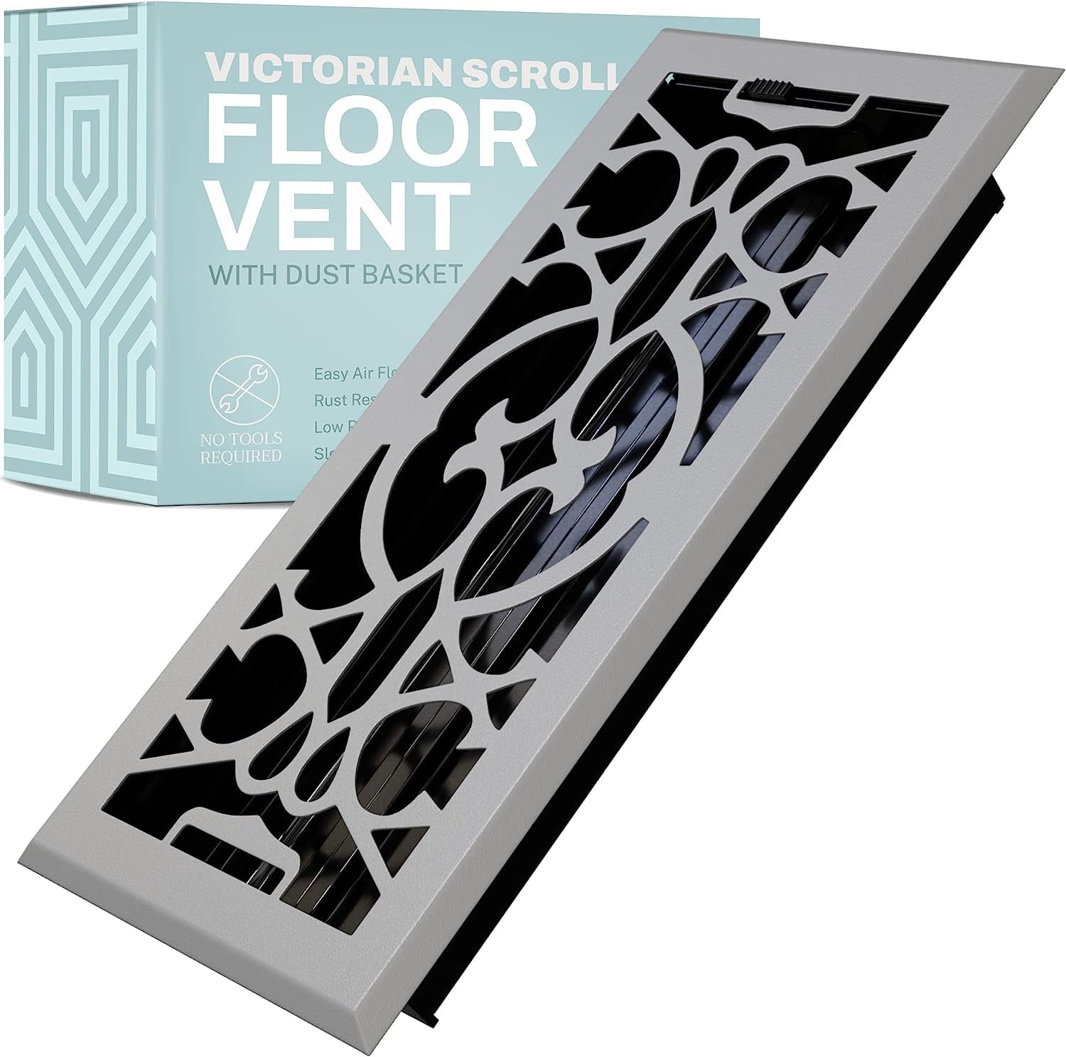 4x14 Floor Vent Cover Floor Register with Mesh Cover Trap, Heat and Air ...
