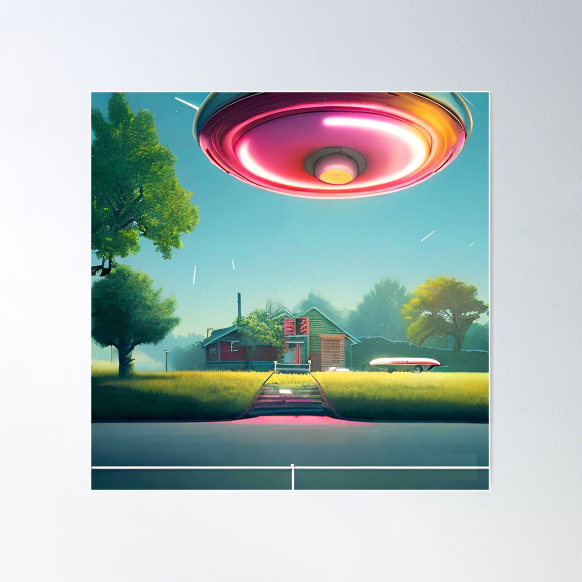 Home Invasion Ufo Poster Wall Art, Modern Wall Decor For Living Room ...