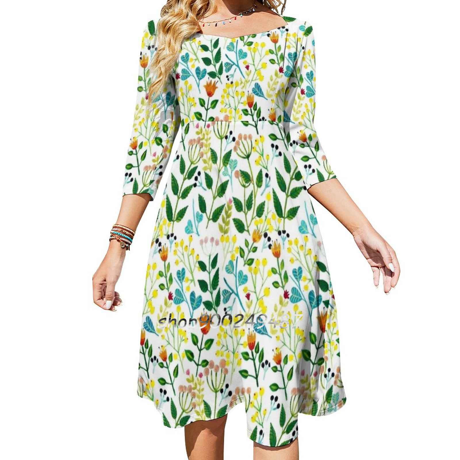 Home Is Behind The World Ahead Square Neck Dress Sweet Summer Dress ...
