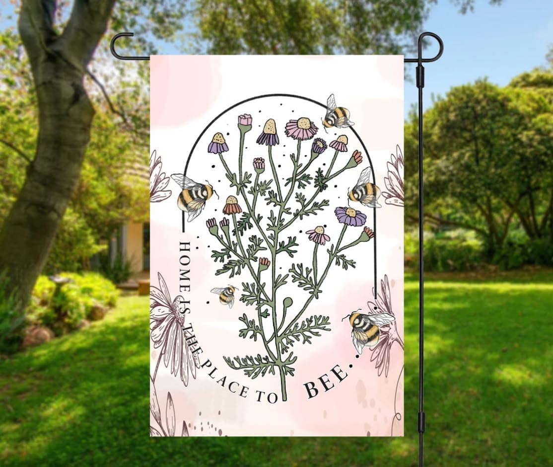 Home Is The Place To Bee Happy Beekeeper Honey Bumblebee Floral Flower ...