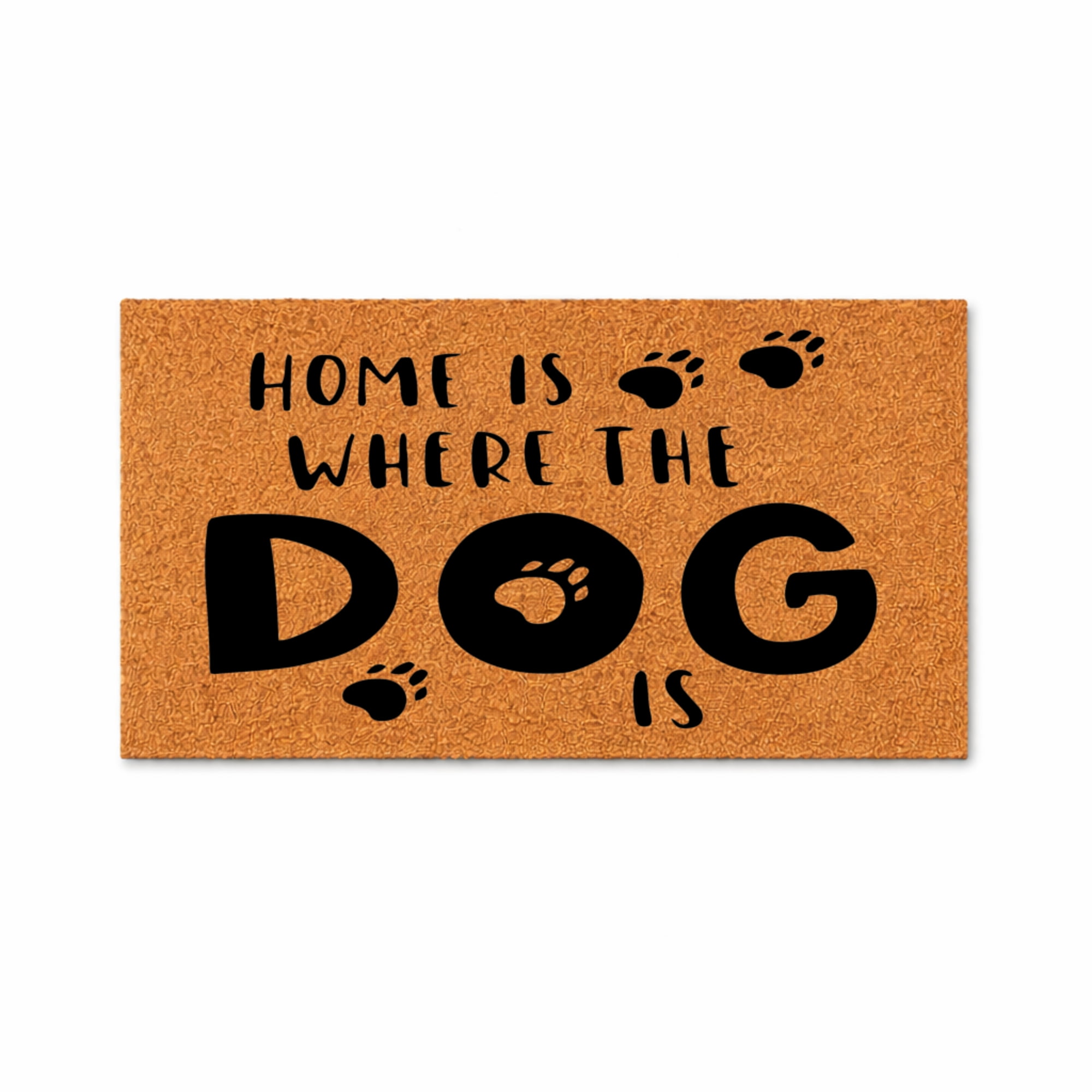 Home Is Where The Dog Is Doormat, Paw Print Welcome Mat, Indoor Outdoor ...