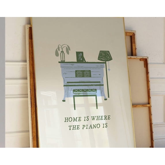 Home Is Where The Piano Is Poster Piano Lover Art Piano Gift Living ...