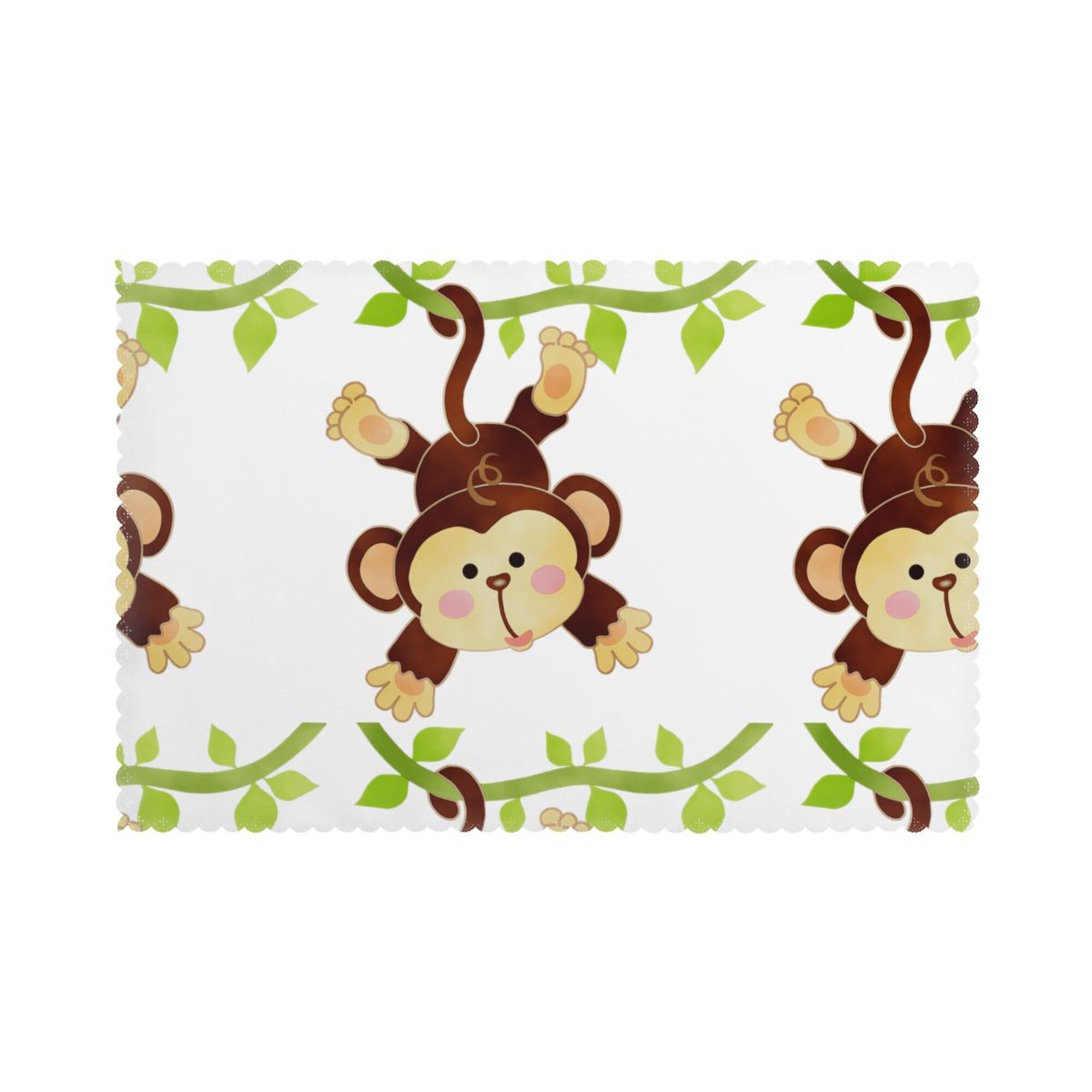 Home Jungle Drawing Safari Cartoon Monkey Animal Placemats Set Of 6 ...