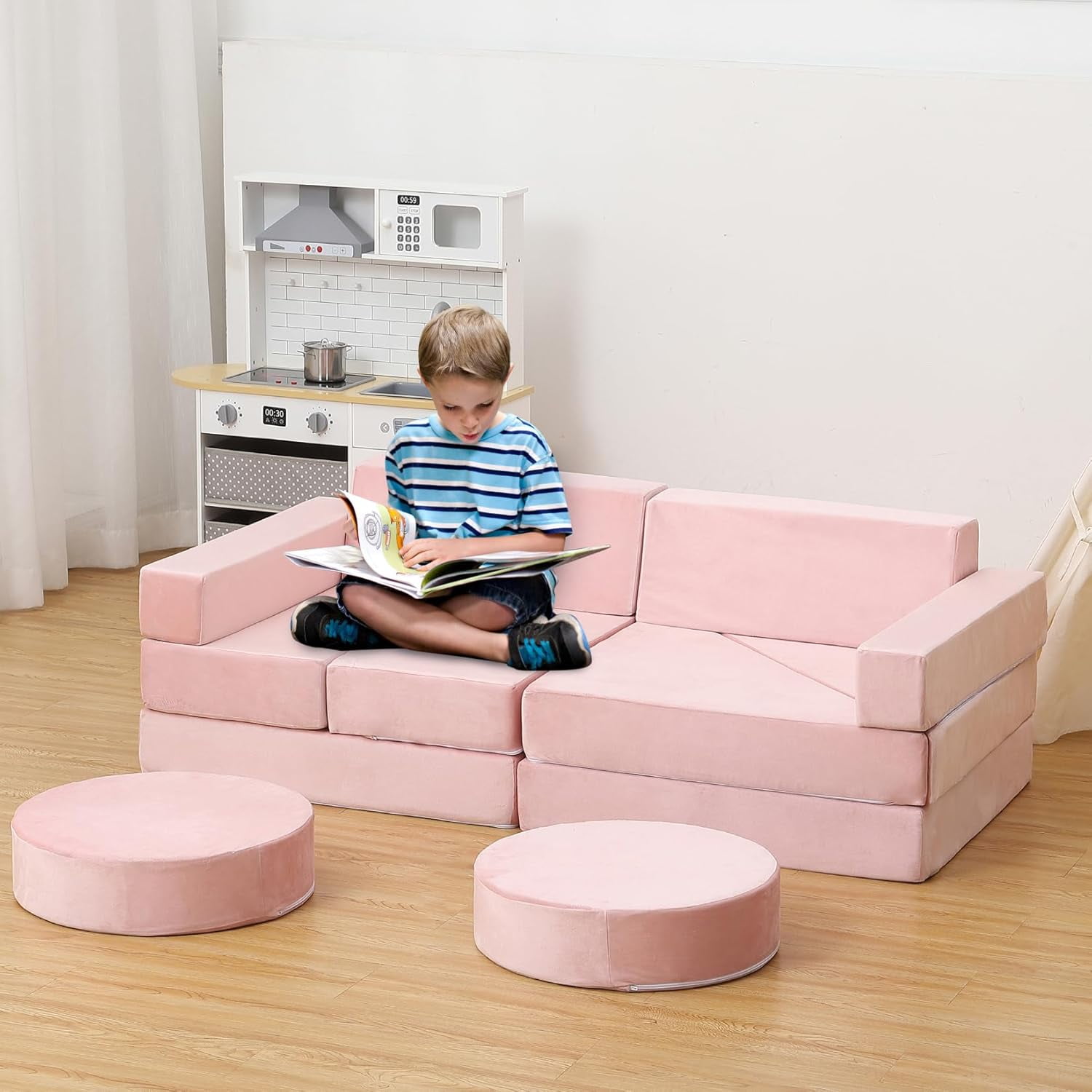 Home Kids Couch, Modular Kids Play Couch 14 Pcs Nug get Couch ...