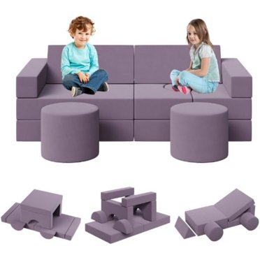 Polar Aurora 6-Piece Folding Convertible Kids Couch Play Set Modular ...