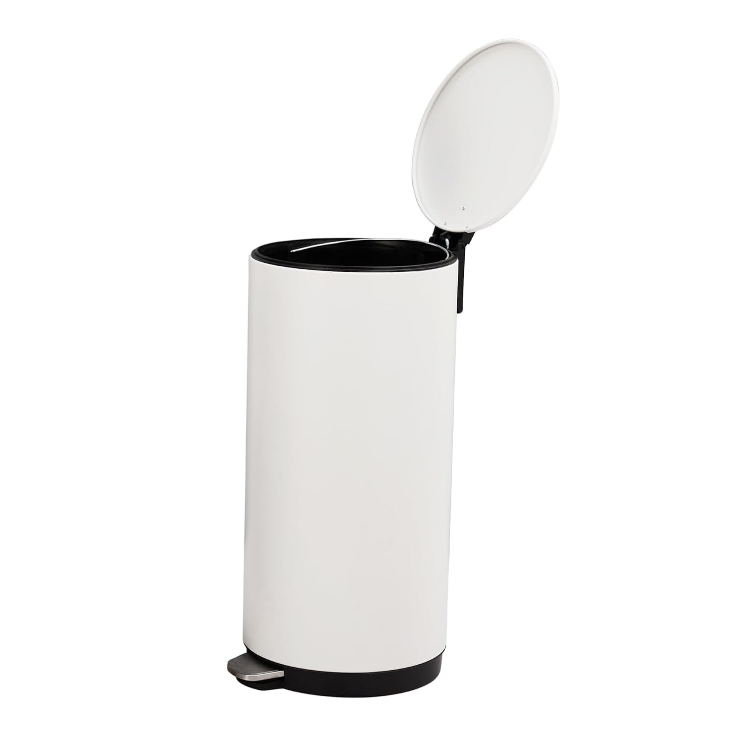 Home Kitchen 8 Gallon (30L) Step Trash Can, Round Bathroom Garbage Can with Lid and Foot Pedal ...