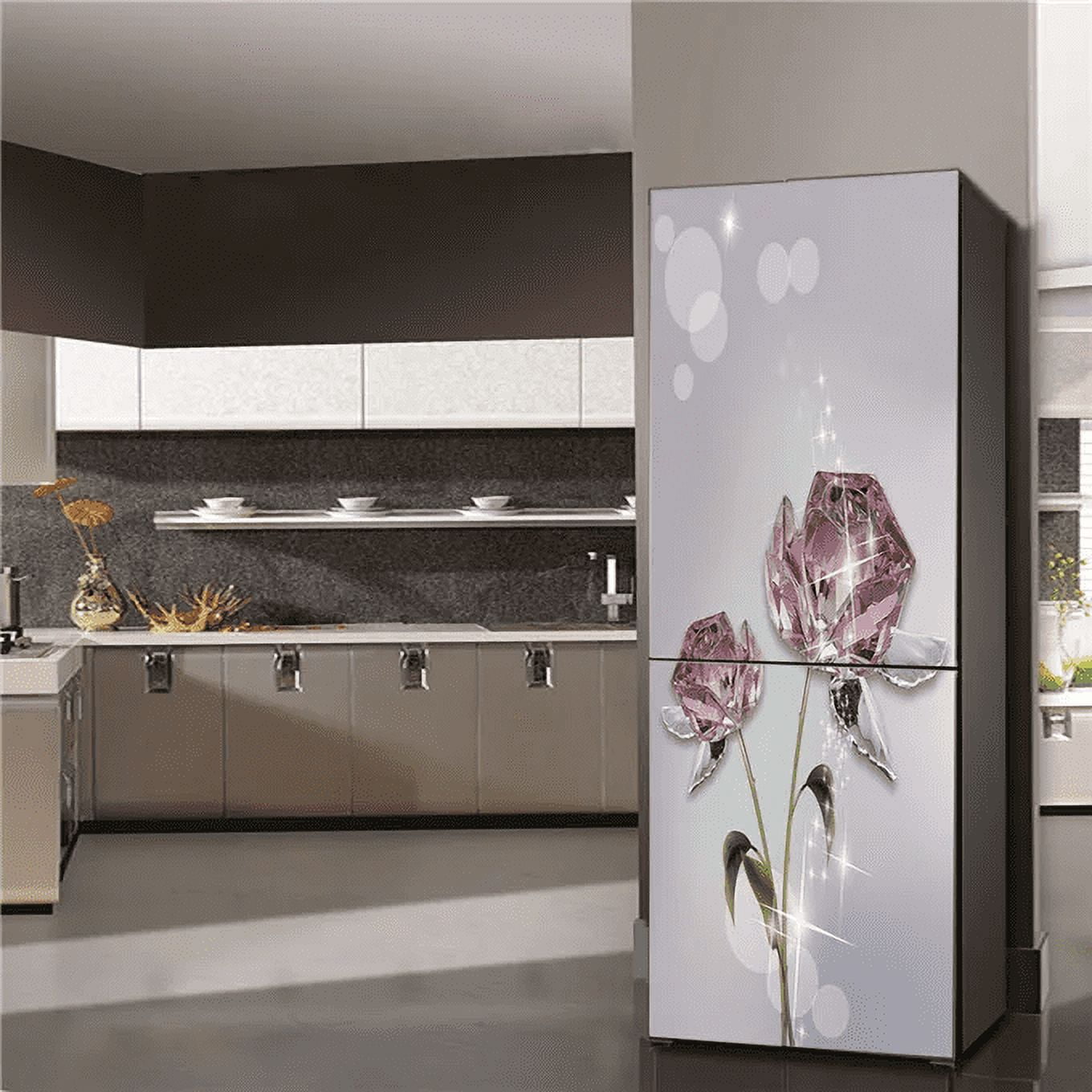 Home Kitchen Design Decoration Floral Mural Refrigerator Sticker PVC ...