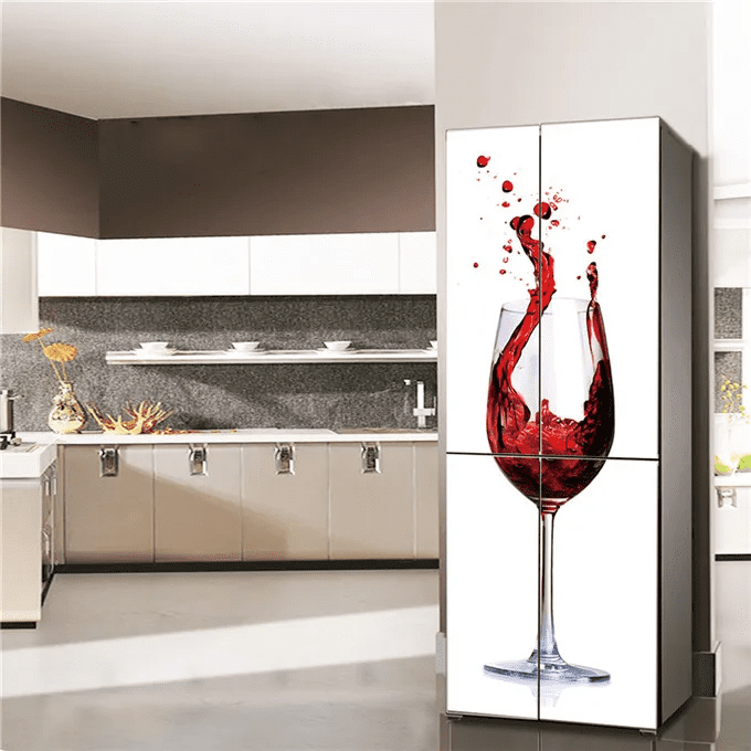 Home Kitchen Design Decoration Floral Mural Refrigerator Sticker PVC ...