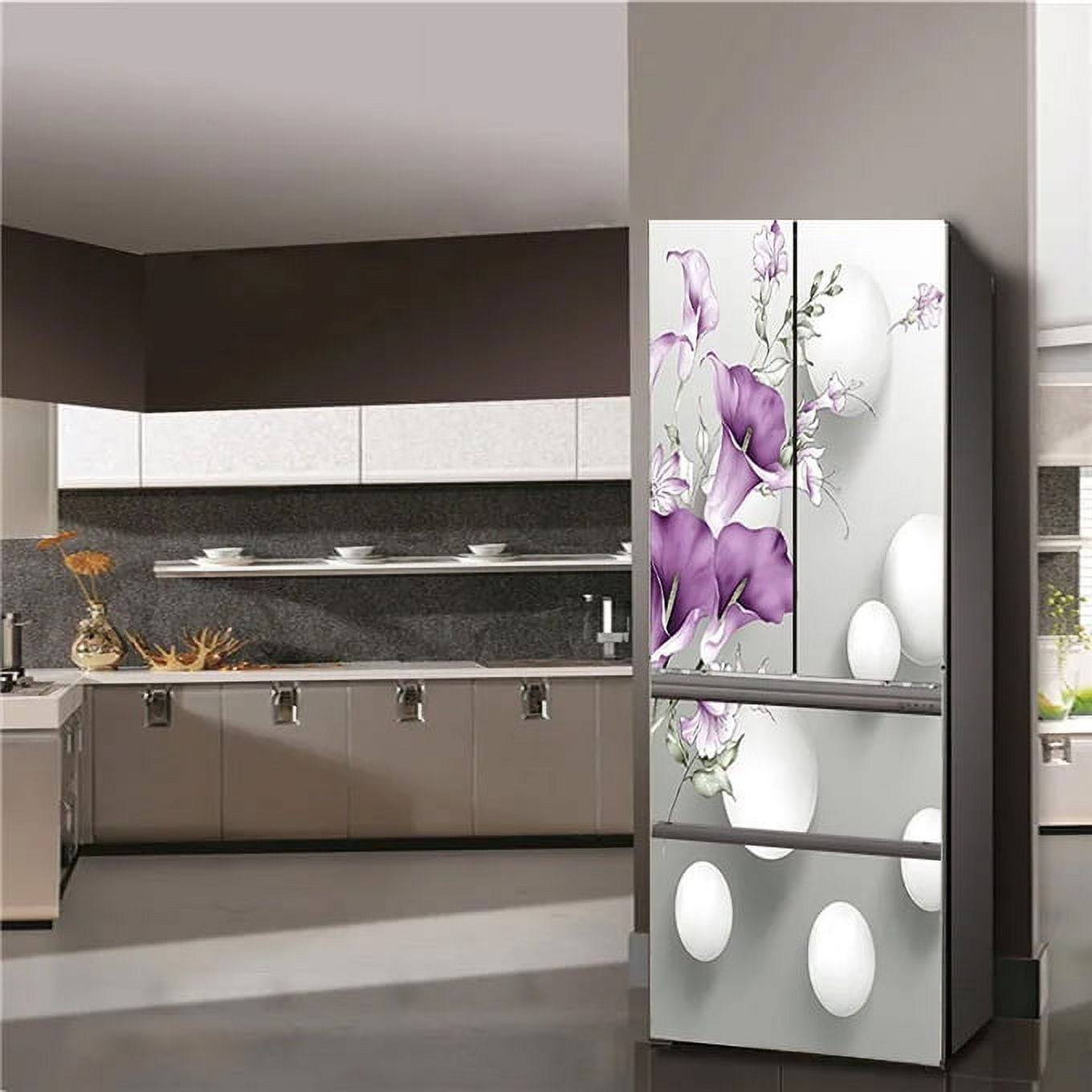 Home Kitchen Design Decoration Floral Mural Refrigerator Sticker PVC ...