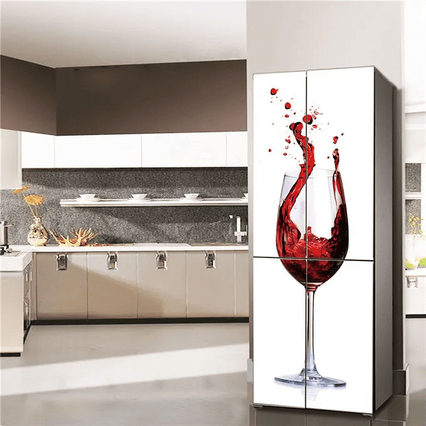 Home Kitchen Design ration Floral Mural Refrigerator Sticker PVC ...